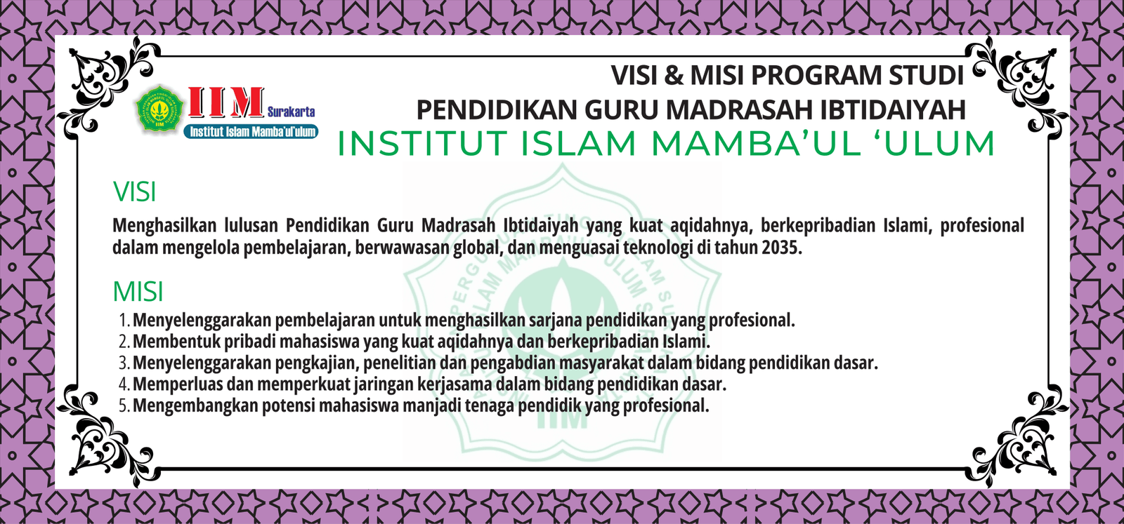 Fakultas Tarbiyah - Institut Islam Mamba'ul 'Ulum Surakarta